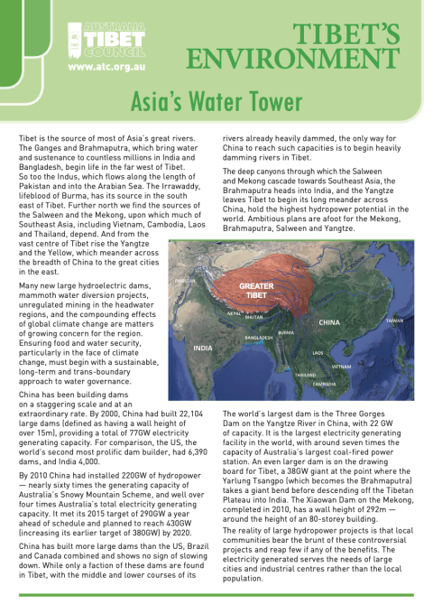 Tibet's environment fact sheets - Australia Tibet Council